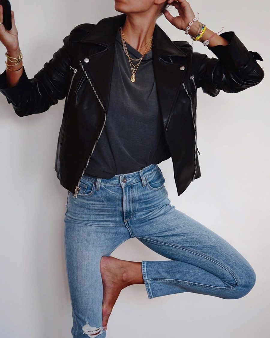 10 Outfit Ideas For Your Black Leather Jacket This Fall - DIY Darlin'
